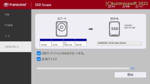 Transcend SSD Scopeでシステムクローン | kunimiyasoft